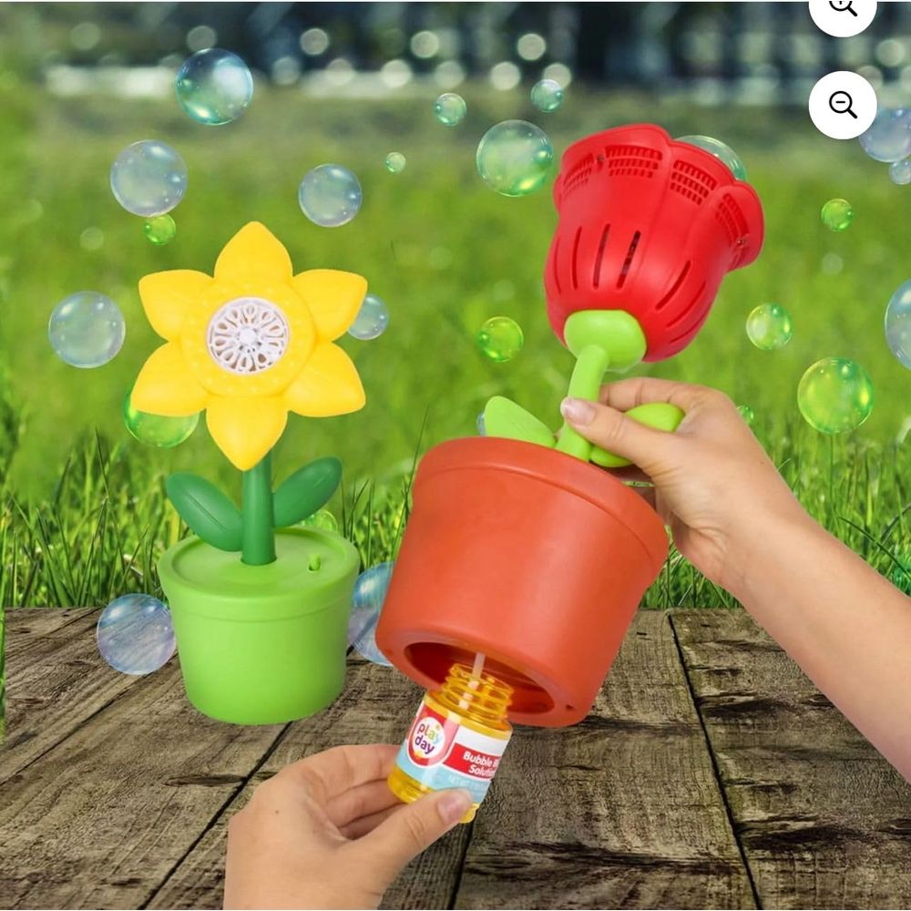 Sunny Days Bubble Flowers Rose Bubble Blowing Toy, Automatic Bubble Ma ...