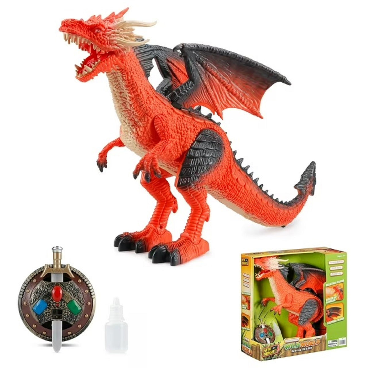 New Bright Remote Control Red Dragon with Lights and Sounds – VIP Outlet