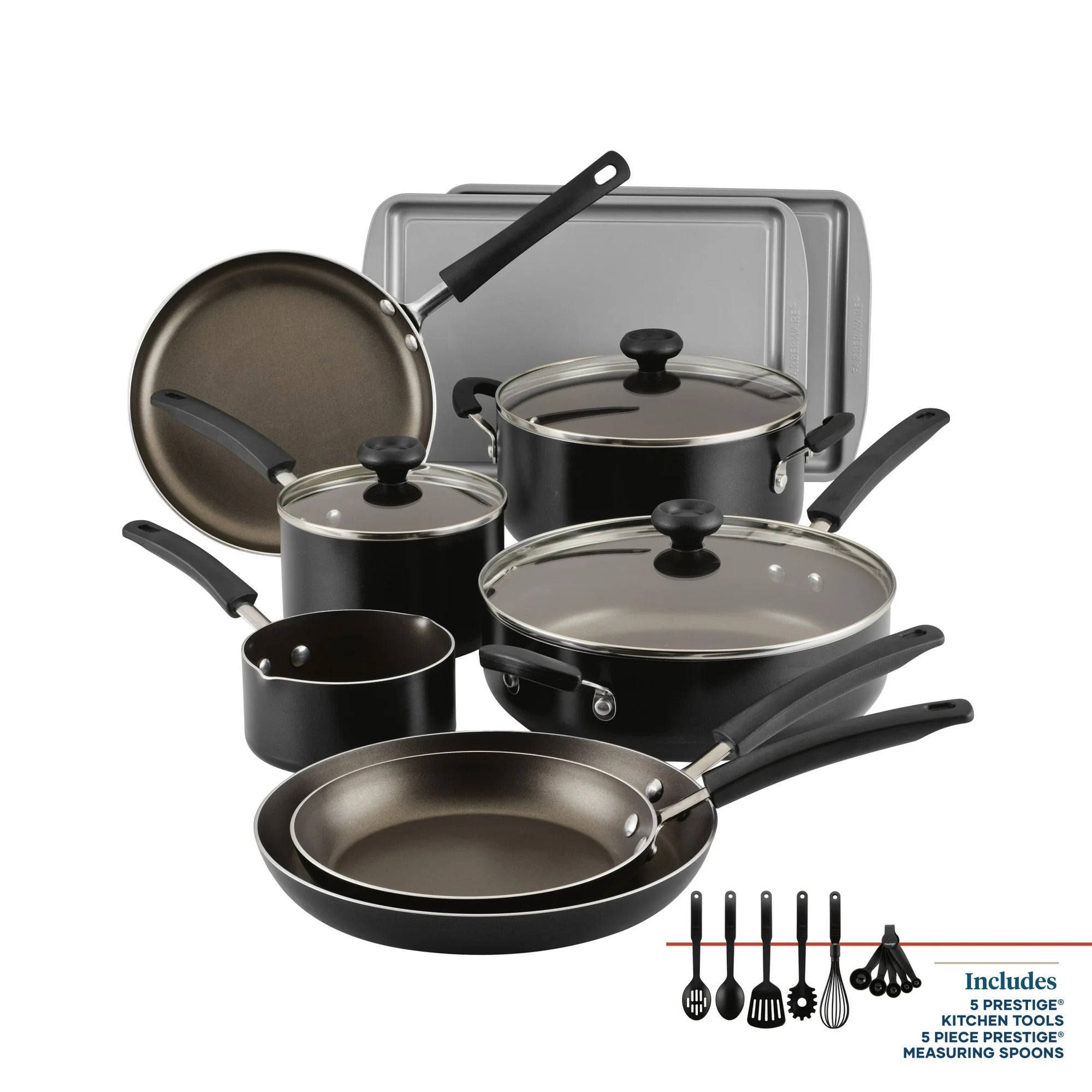 Farberware 22455 Easy Clean 22 Piece Nonstick Cookware Pots and Pans S ...