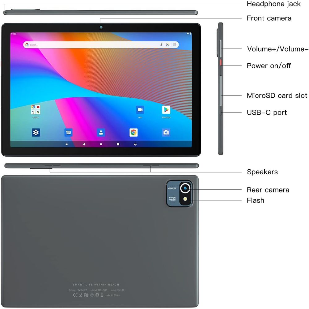 Smart Life MB1001 Within Reach 10.1" 32 GB 2GB RAM Gray WIFI Tablet – VIPOutlet