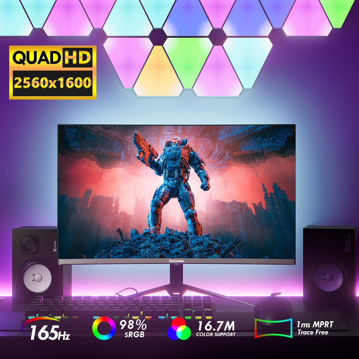 Memzuoix 27inch 165Hz Curved Gaming Monitor 1440p 144Hz QHD 2K(2560x14 ...