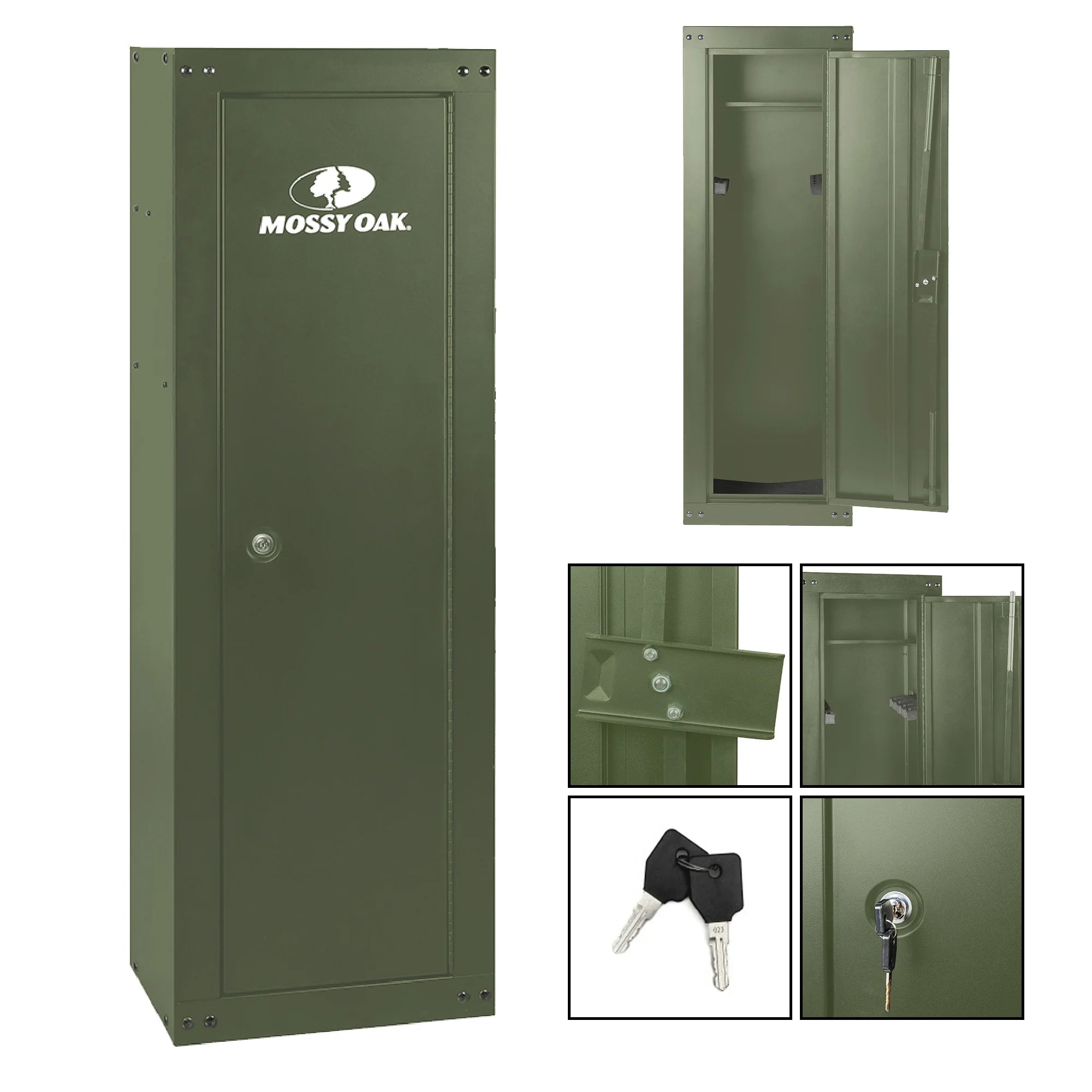 Mossy Oak 0065 8 Gun Security Cabinet W/Key Lock, 17"x11" Rifle Green ...