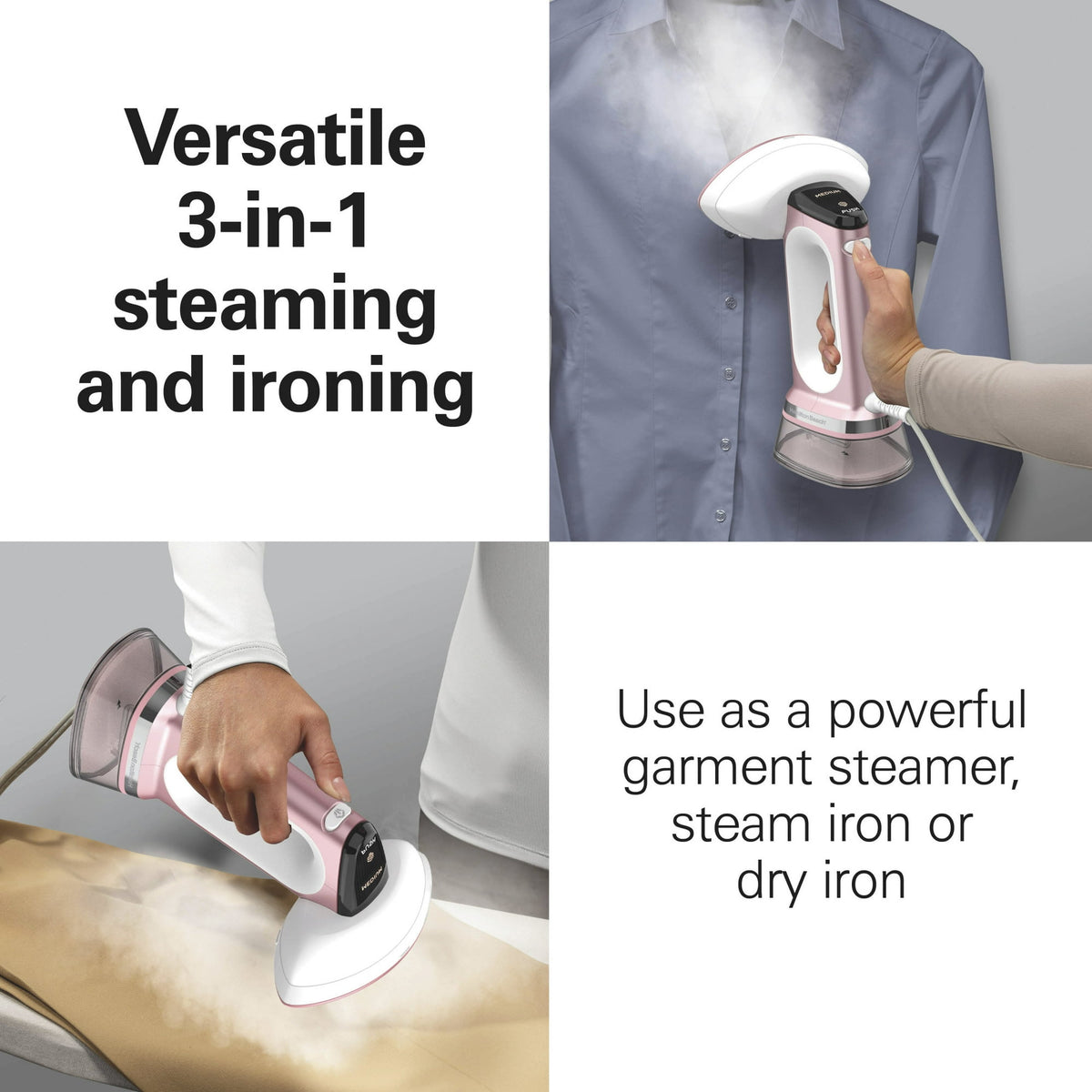 Hamilton Beach 11561 3-in-1 Handheld Steamer Iron for Clothes, 300 ml ...