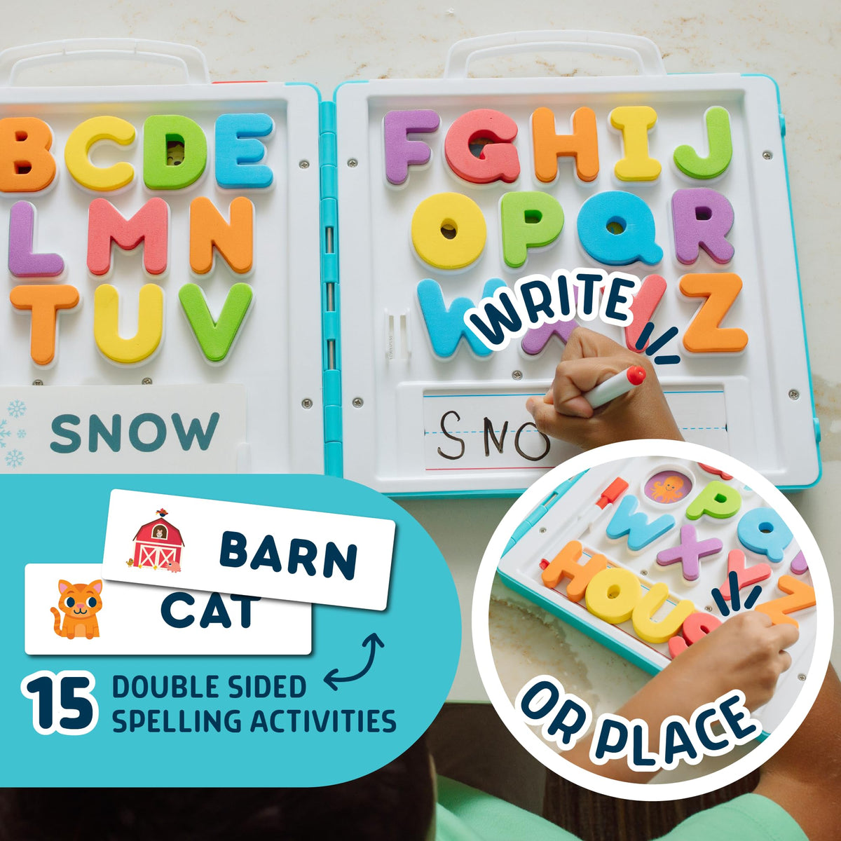 Buffalo Games Chuckle & Roar All About ABCs Travel Case, Portable Educ ...