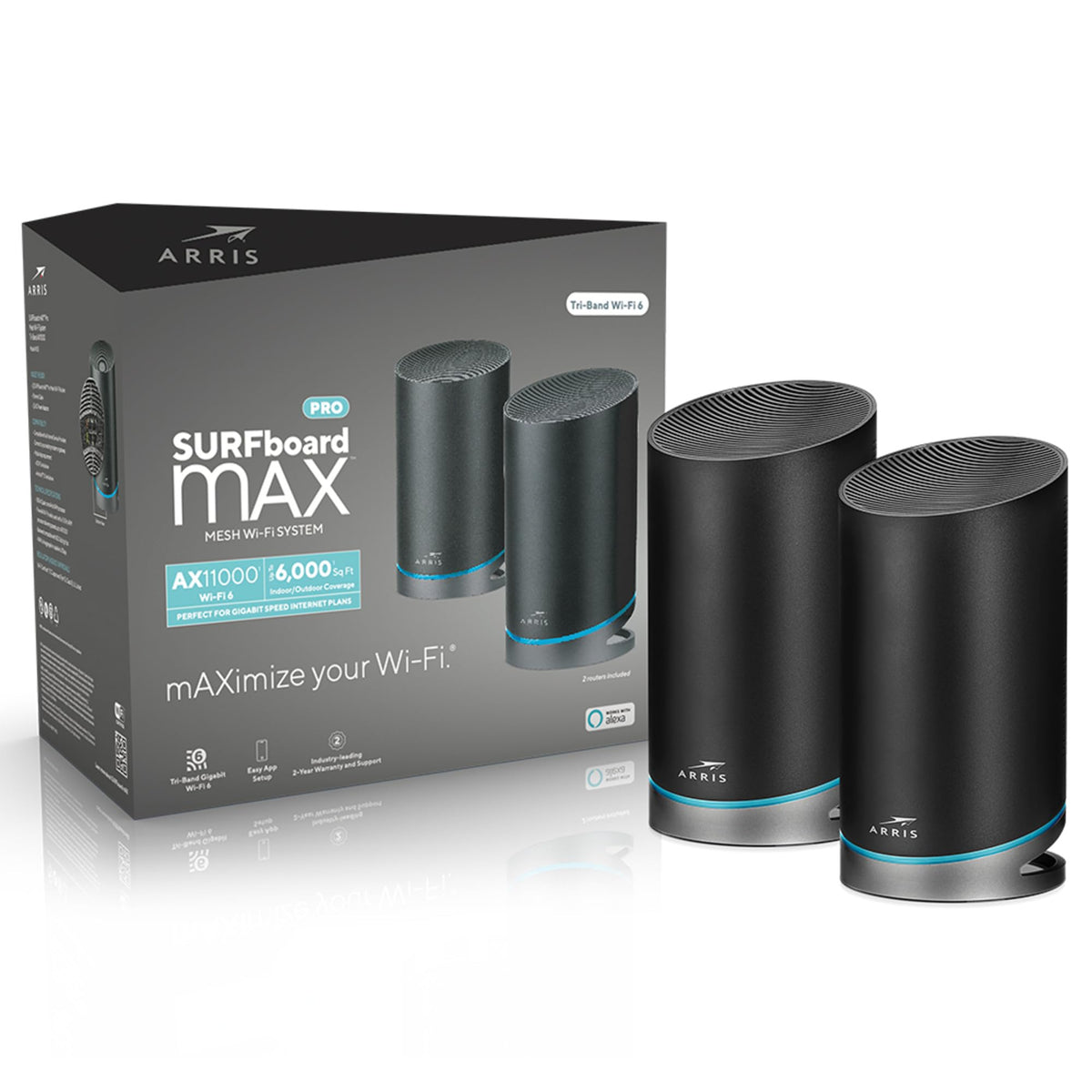 Arris SURFboard mAX Pro W133 Tri-Band Mesh Wi-Fi 6 System, 11 Gbps Spe ...