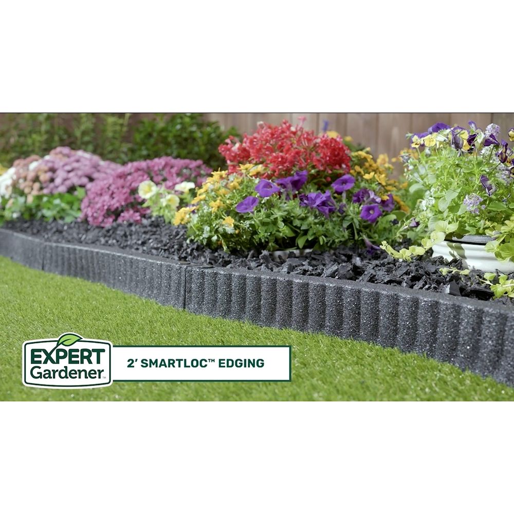 Expert Gardener Recycled Rubber Garden Border Landscape Edging, Black ...