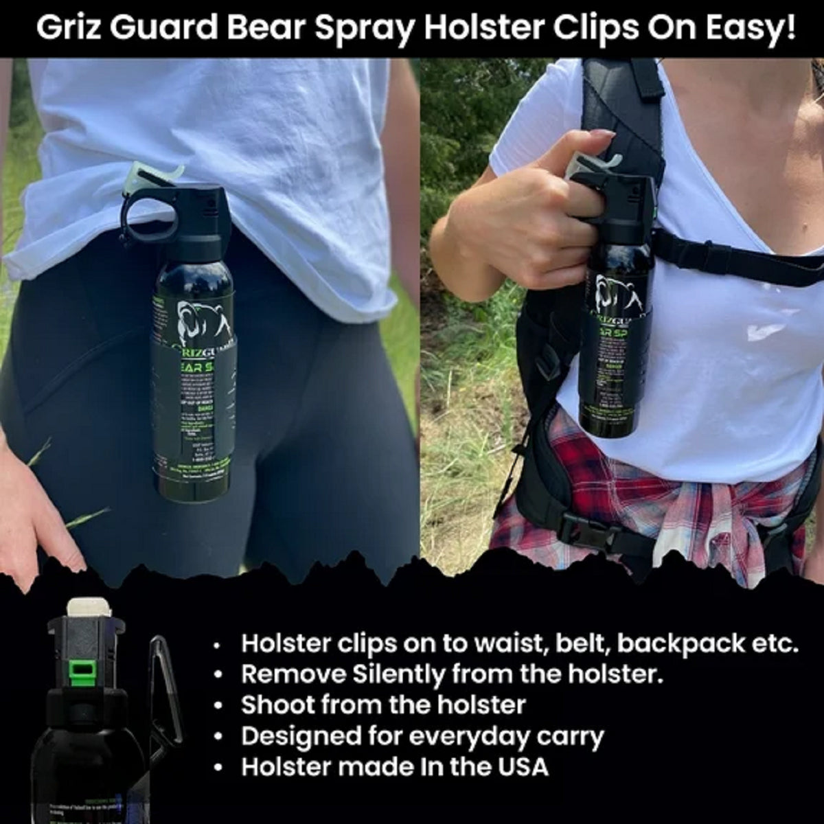 UDAP 225Gg2 Griz Guard Bear Spray Double Pack with Holster - 7.9 oz ...