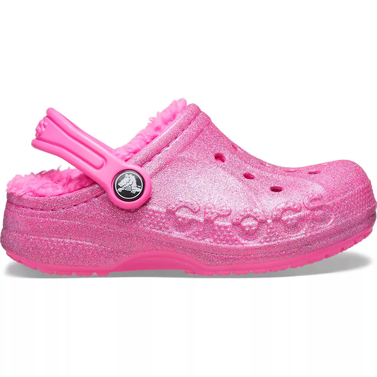 Crocs Toddler Baya Lined Glitter Clog Slippers Electric Pink, 9T ...