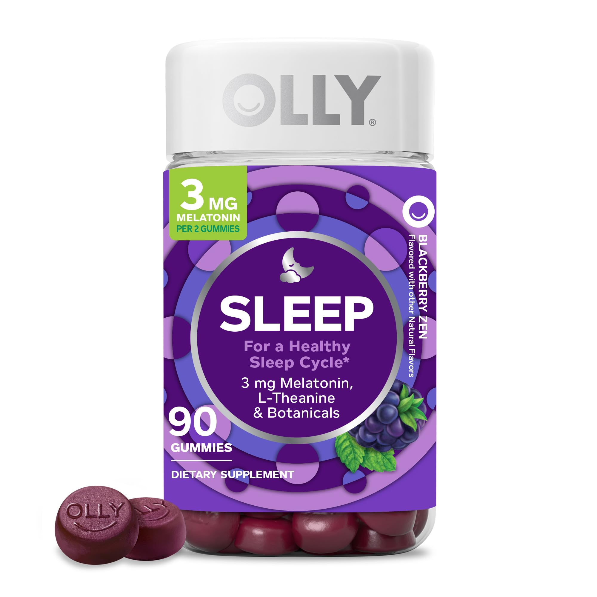 Olly Sleep Gummies 3mg Melatonin with L-Theanine and Botanical Extract ...