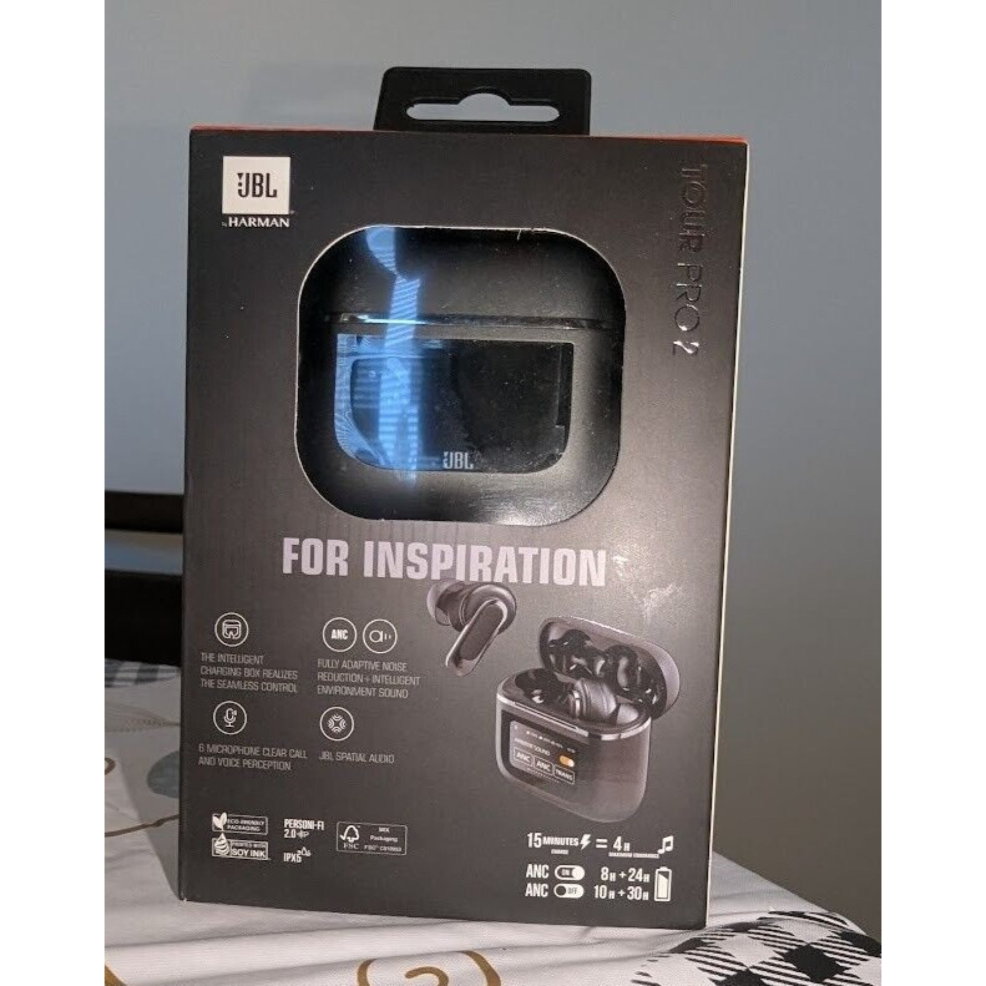 JBL JBLTOURPRO2BLKAM Tour Pro 2 True Wireless Noise Cancelling Earbuds ...