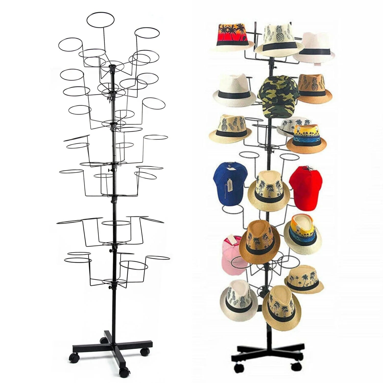 Iajxwi 7-Tier Metal Rotating Hat Rack With 4 Wheels – VIPOutlet