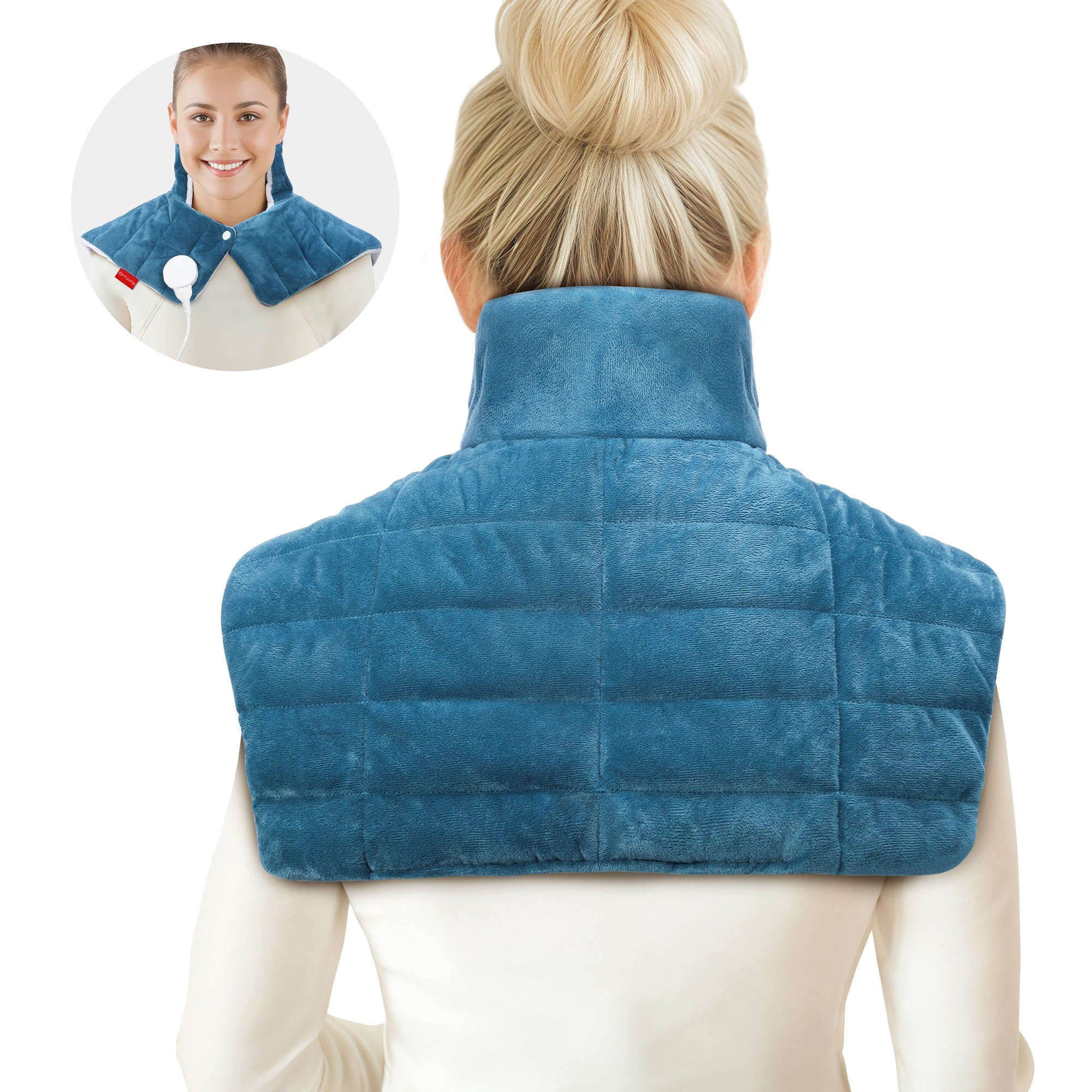 Comfytemp Weighted Heating Pad for Neck and Shoulders, 9 Heat Settings ...
