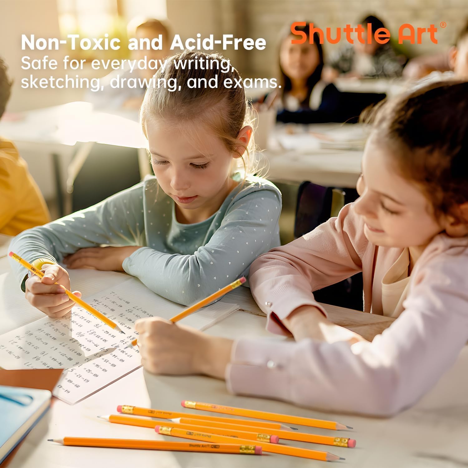 Shuttle Art Wood-Cased #2 HB Pencils, Pre-Sharpened, Yellow, 600 Count ...