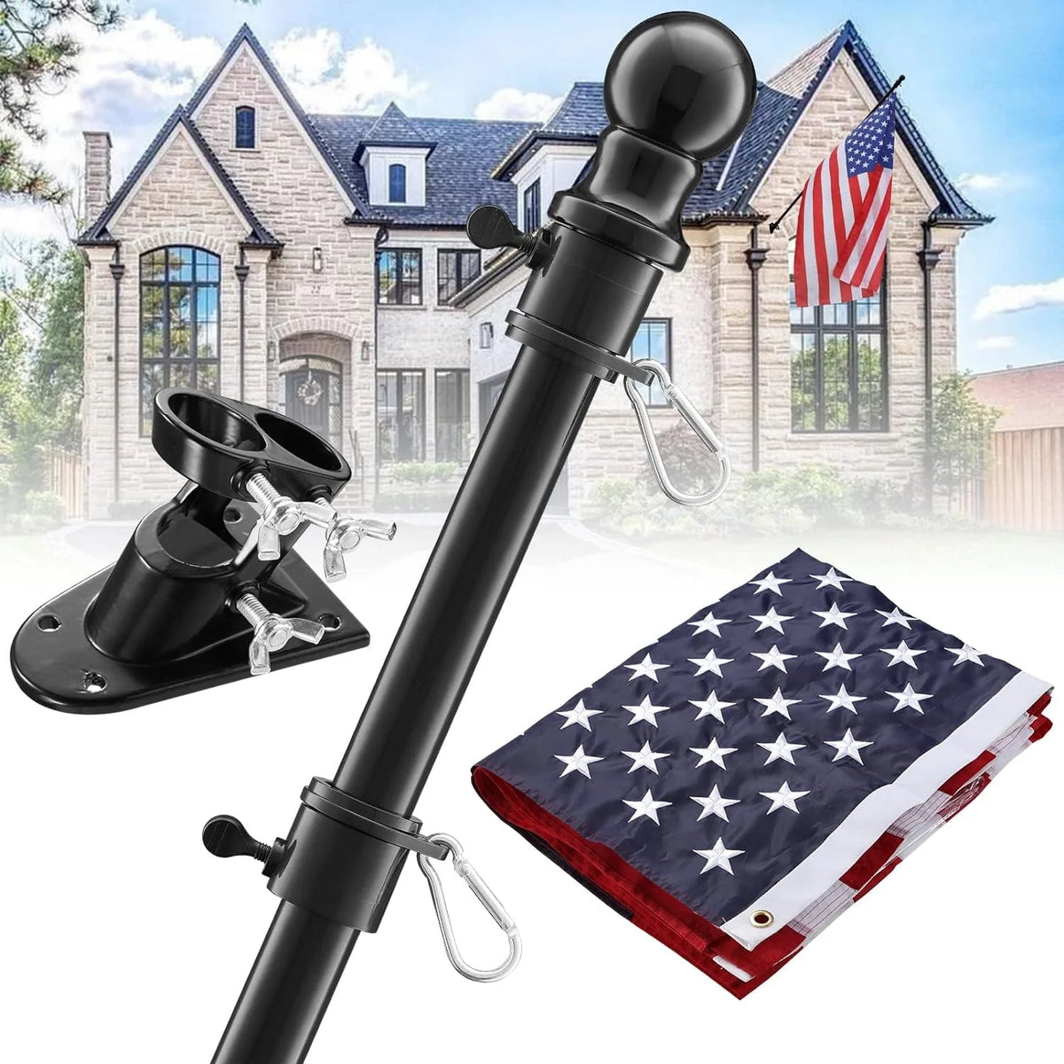 Oliynedy 5' Black Flag Pole Kit – VIP Outlet