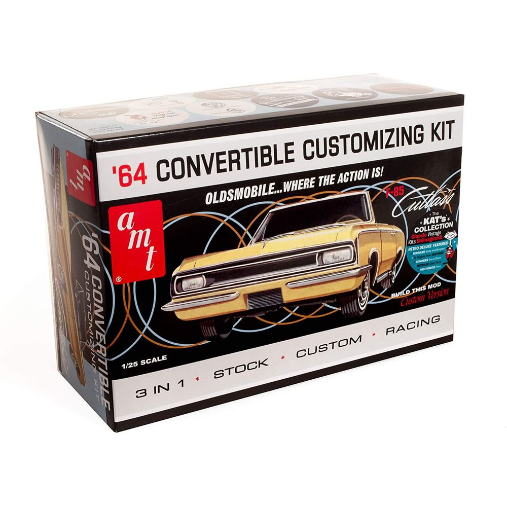 AMT AMT1200 1964 Olds Cutlass F-85 Convertible 1/25th Scale Model Kit ...