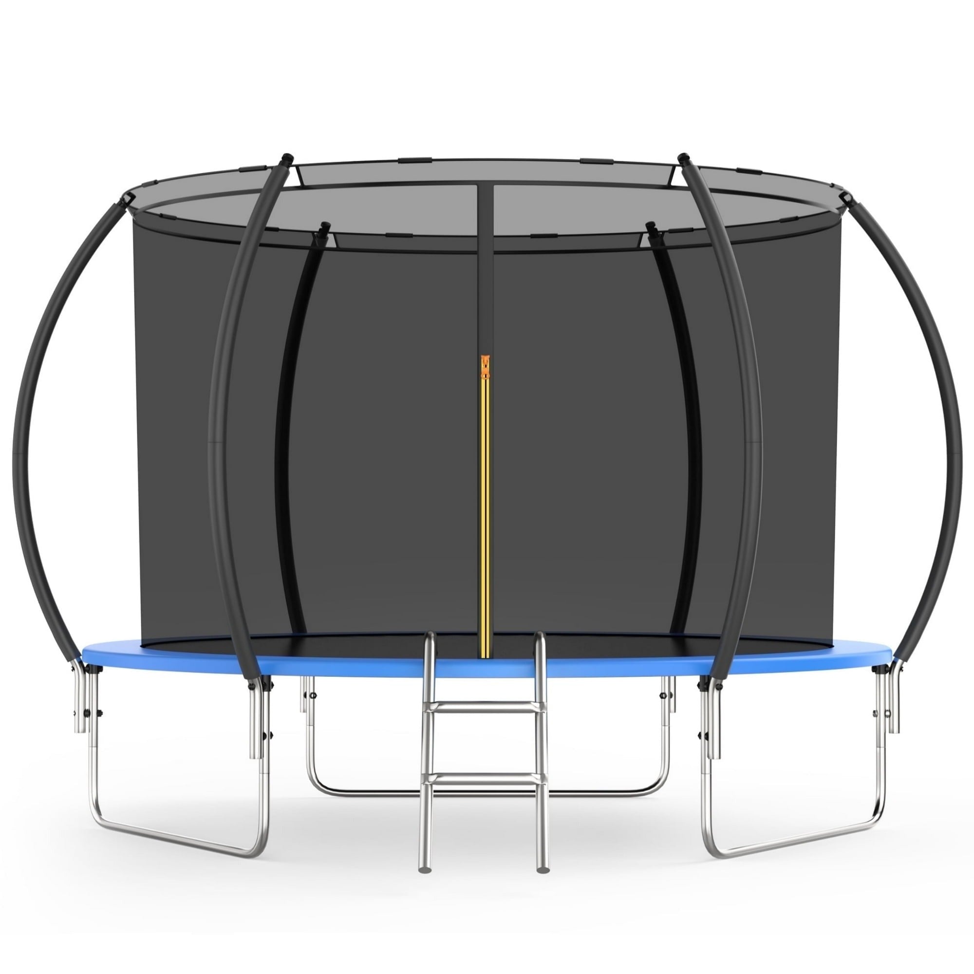 FUNTOK 10' Trampoline w/Enclosure Net, 600 LBS w/Waterproof Jump Mat L ...