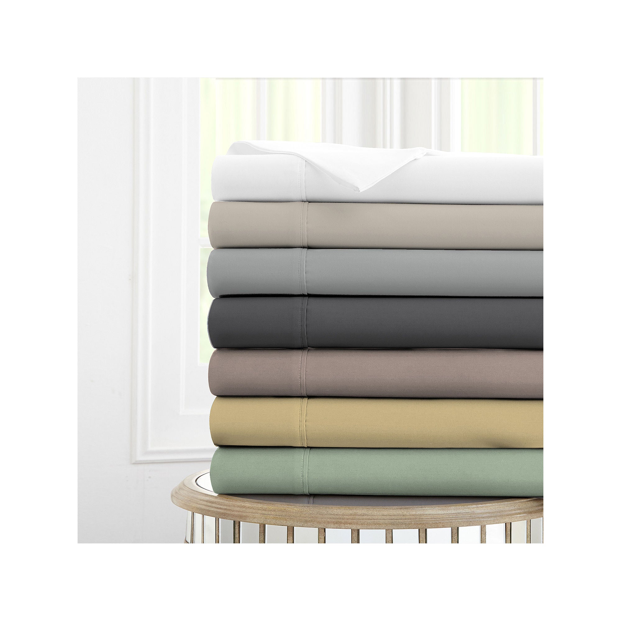 Purity Home 400 TC Ultimate Percale Cotton Sheet Set Full Light Gray ...