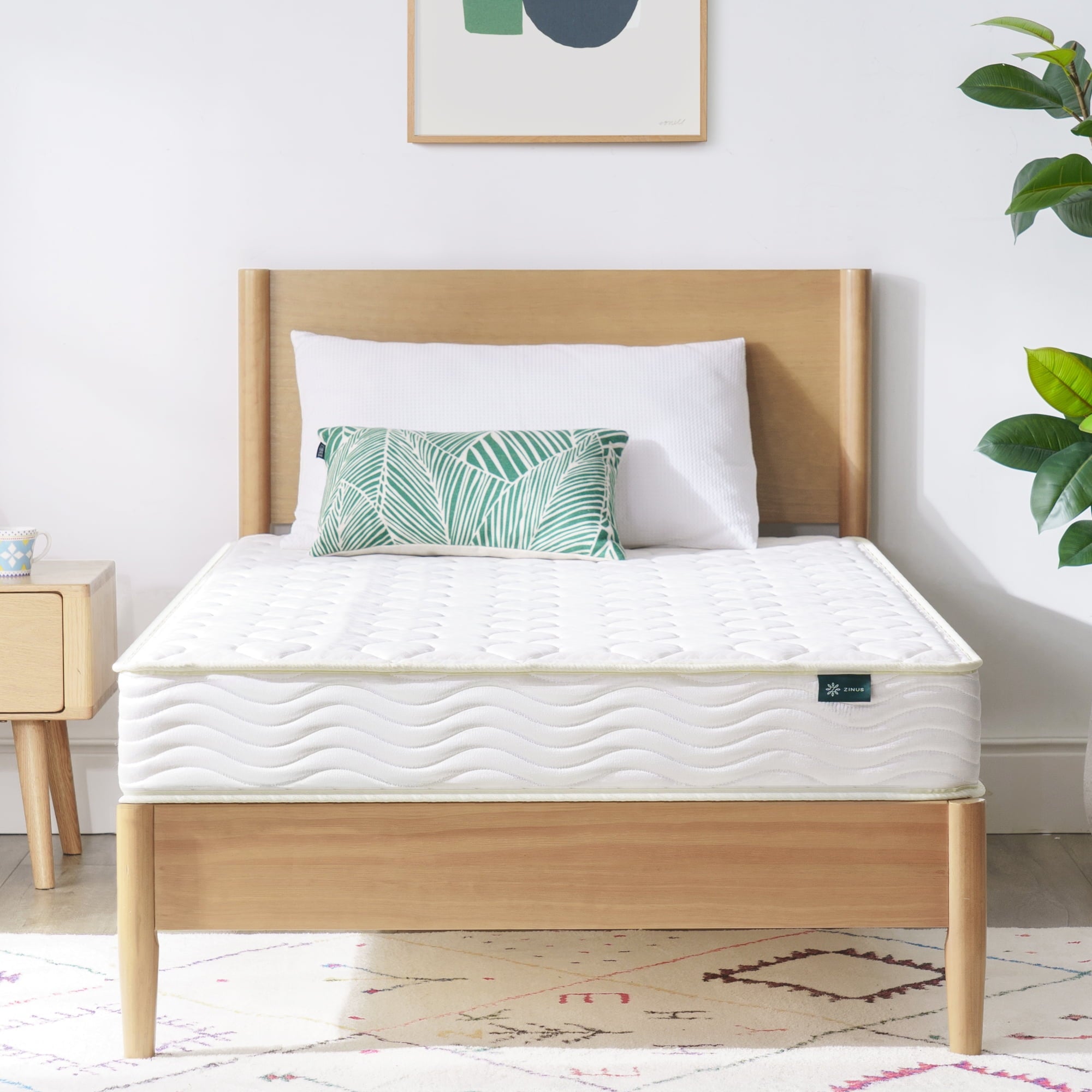 Zinus ZNWB-6T 6" Bonnell Innerspring Mattress Firm Feel, White, Twin ...