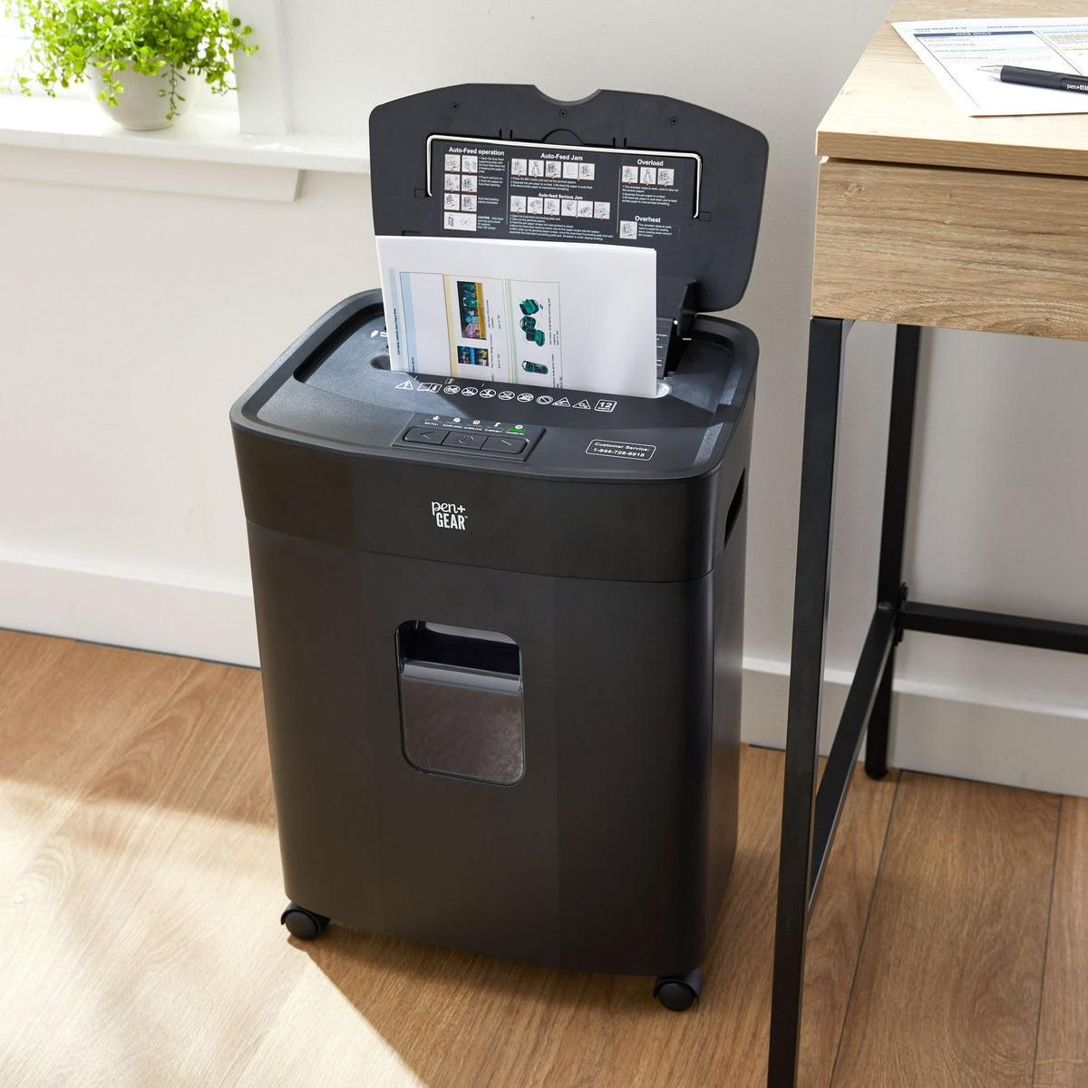 Pen+Gear C289-A 120-Sheet Auto Feed Micro-Cut Paper Shredder with 6 Ga ...