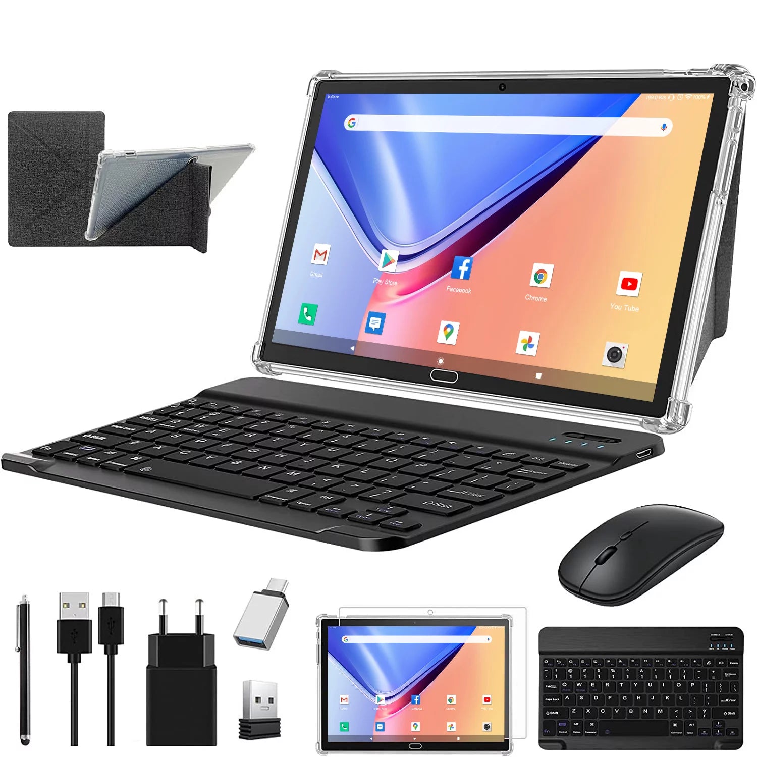 Zonko K118H 10.1" Android 64GB 4GB RAM Tablet With Keyboard, Grey ...