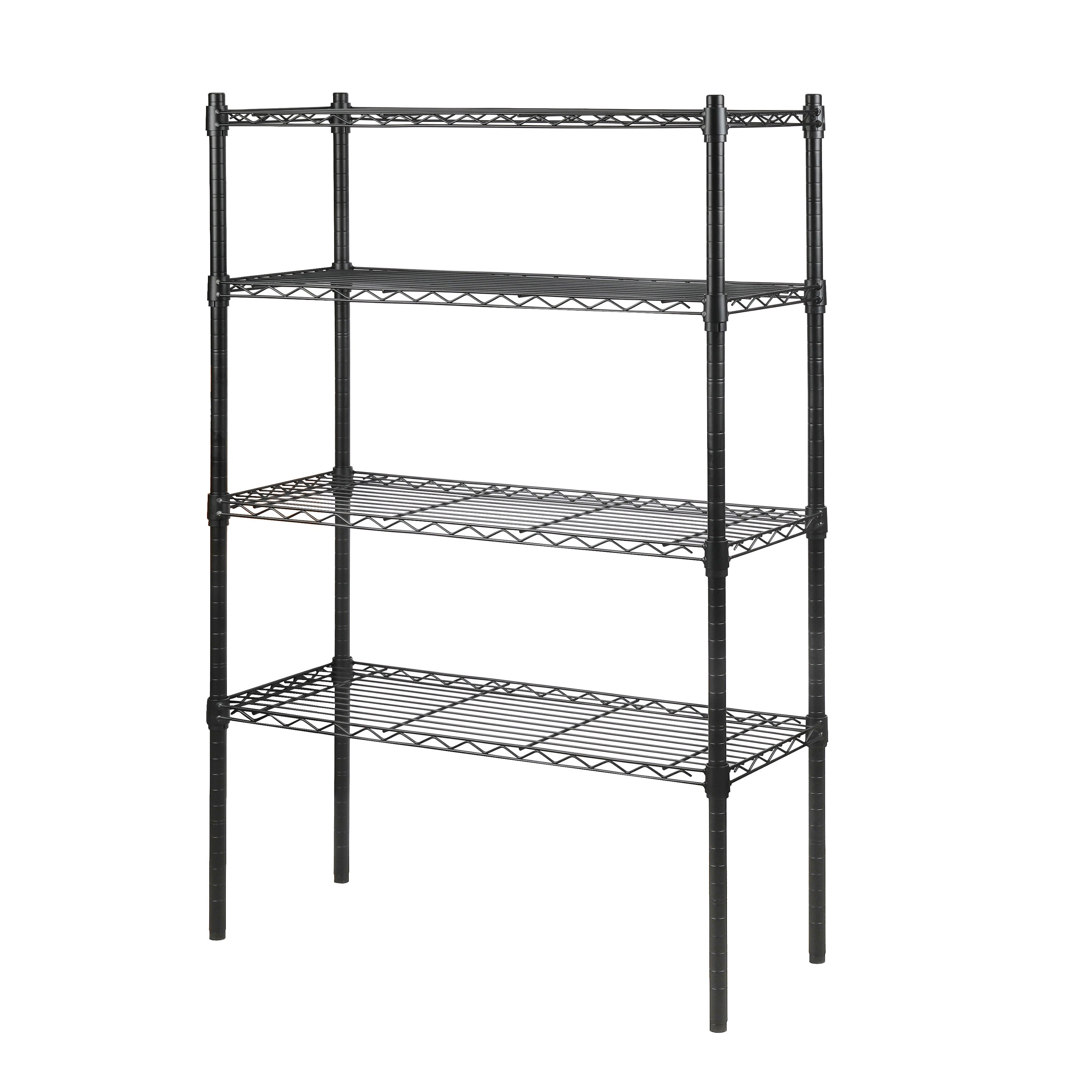 Hyper Tough 0026 4 Tier Wire Shelf Unit, Black - 1400 lb. Capacity ...