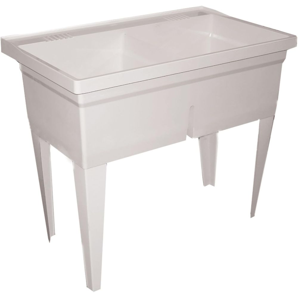 ProFlo FLTDII-BULK W/C Double Laundry SINK With Legs – VIPOutlet