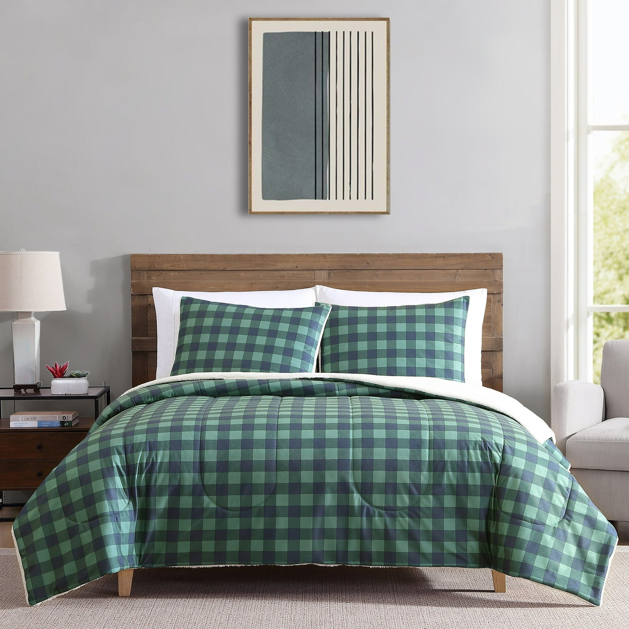 Mainstays MS042803784603 3-Piece Adult Comforter Set, Buffalo Check, F ...