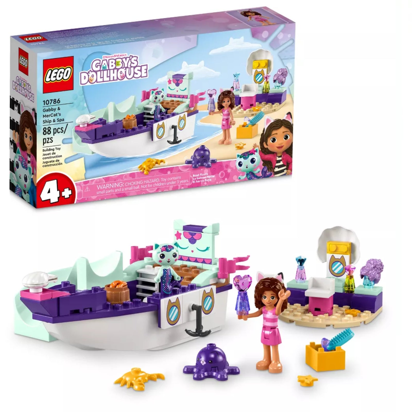 LEGO 10786 Gabby's Dollhouse Gabby & MerCat's & Spa Building Toy ...
