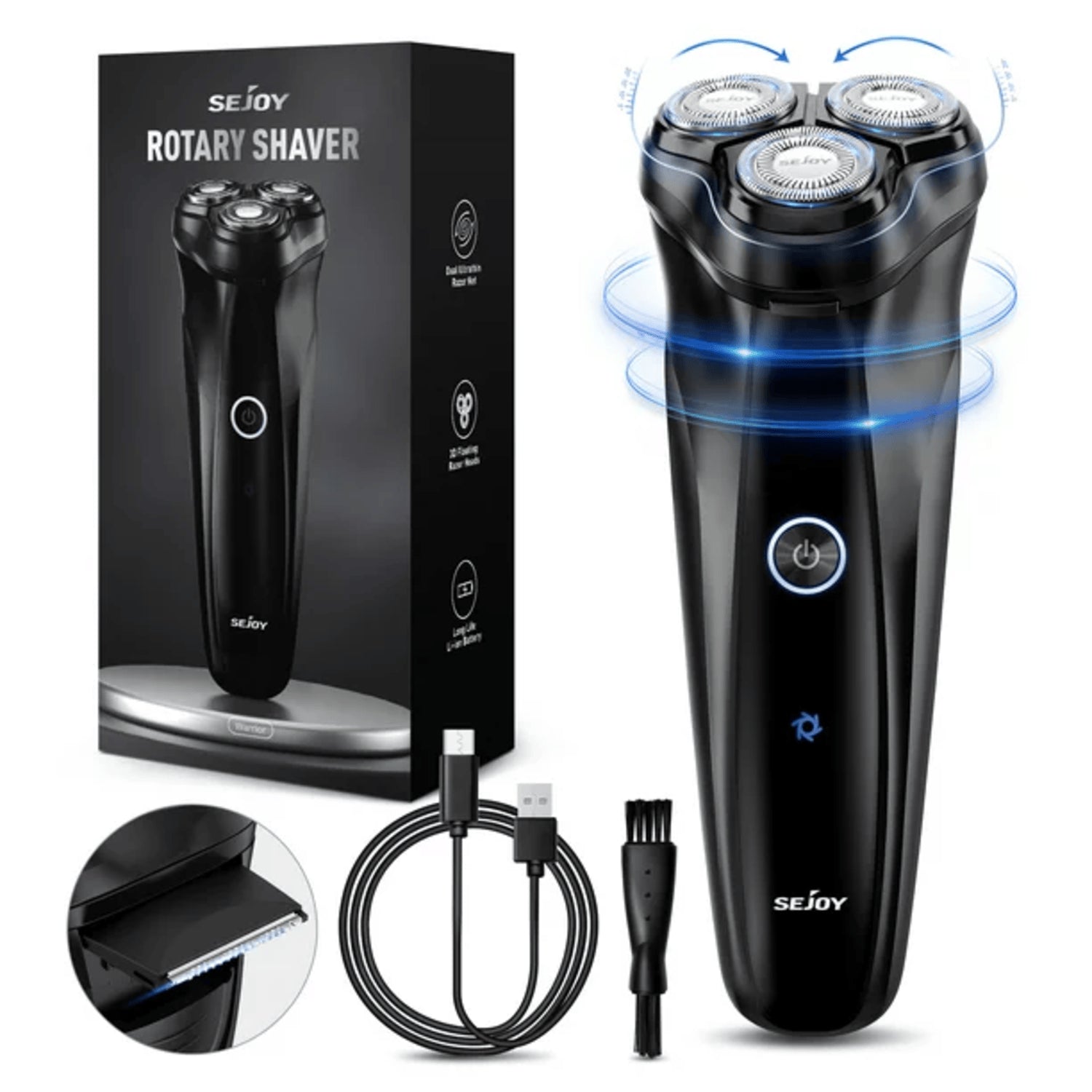 Sejoy Portable Men's 4D Rotary Shaver, Black – VIPOutlet
