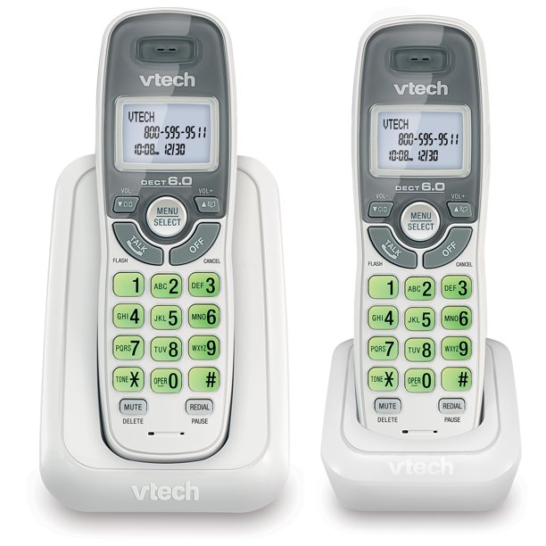 VTech CS6114-2 2 Handset Cordless Phone, White – VIPOutlet